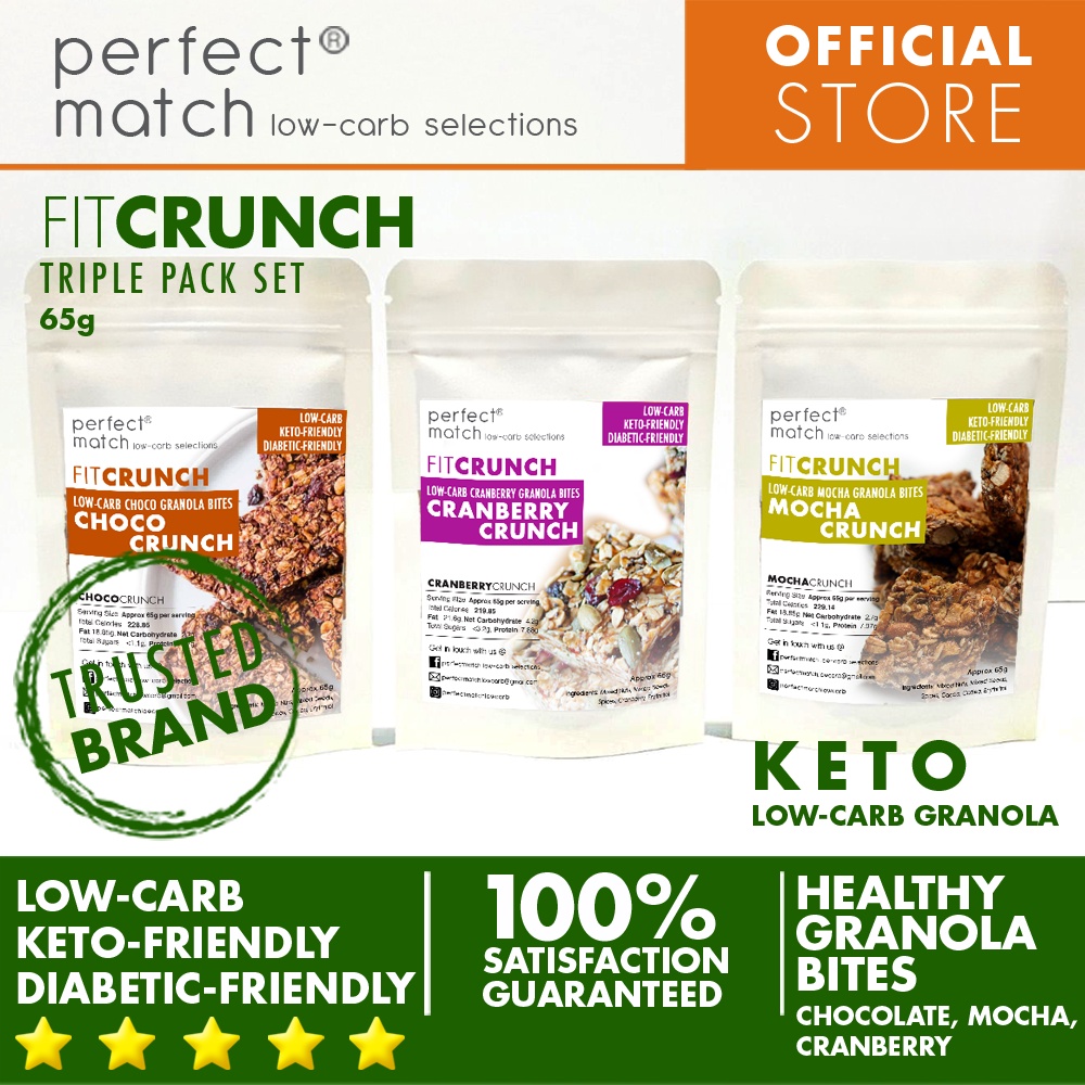 PerfectMatch Low-carb® l Keto Fit Crunch Triple Pack Granola Bites l ...