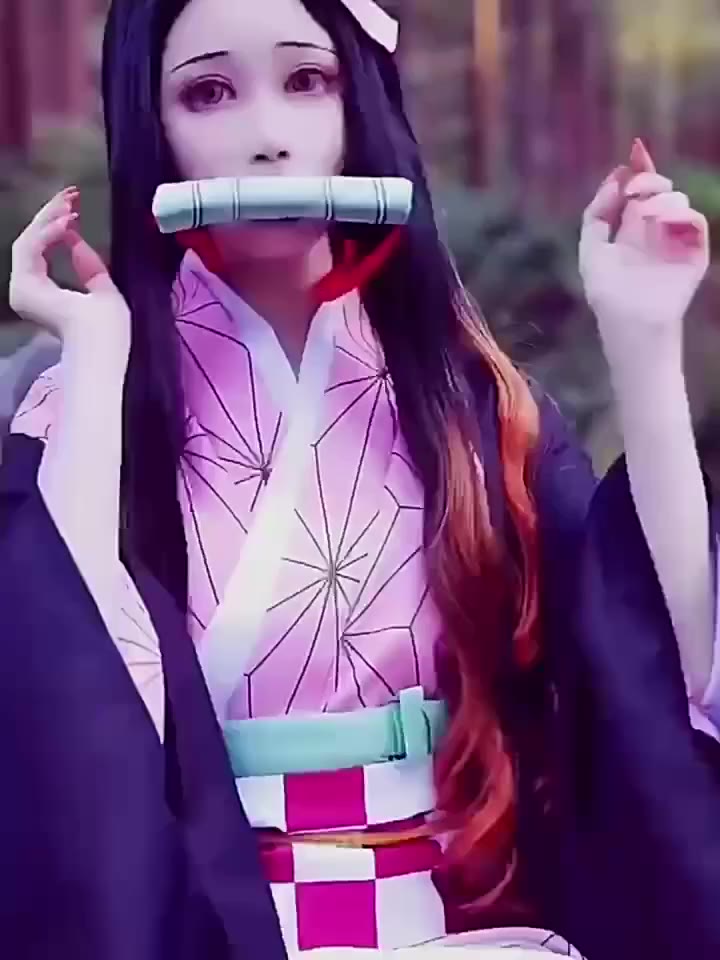 Nezuko Cosplay full set Demon Slayer Nezuko Costume for Kids Adult ...