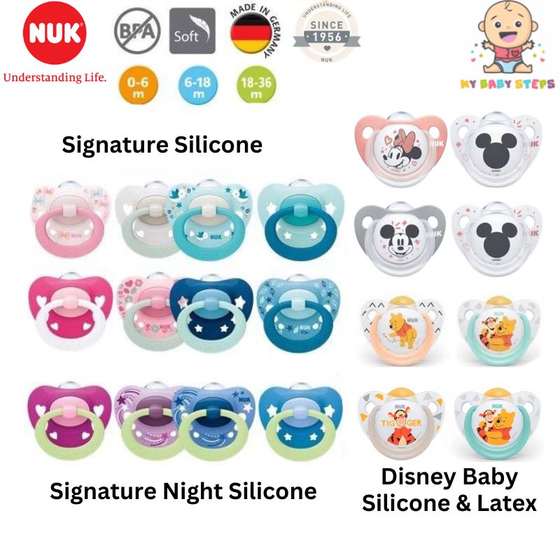 NUK Orthodontic Latex / Silicone Soother / Pacifier Signature / Signature Night - 2 Pcs | Shopee ...