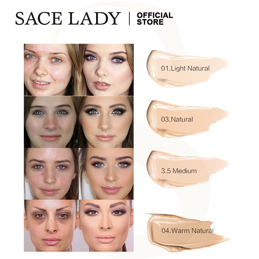 SACE LADY Waterproof Liquid Concealer Full Coverage Long Lasting ...