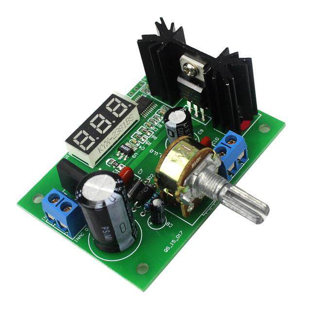 AC/DC-DC LM317 Adjustable Voltage Regulator Step Down Power Supply Module with LED Meter ...