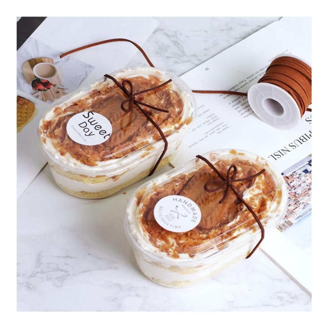Oval Plastic Box XY150g for Mousse Cake, Tiramisu (Set of 50c) | Shopee ...