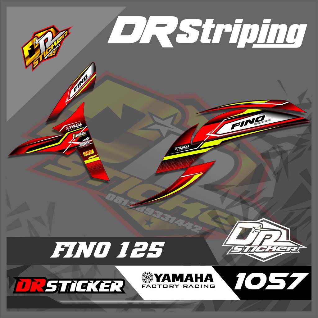 1057 STRIPING STICKER FINO 125 DESIGN RACING LOOKSTYLE MOTORCYCLE ...
