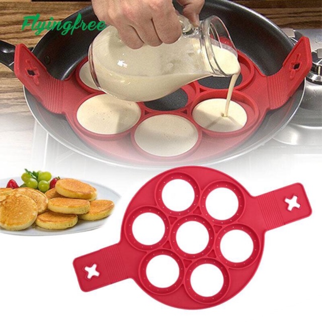Non Stick Pancake and Egg Silicone Pan Flip Molder Pancake Mold ...