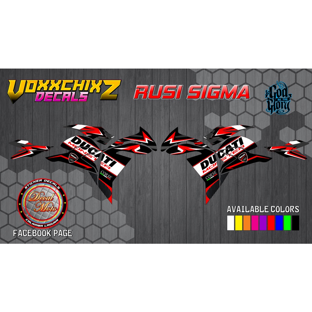 RUSI SIGMA STICKER DECALS, DUCATI DESIGN, 139 | Shopee Philippines