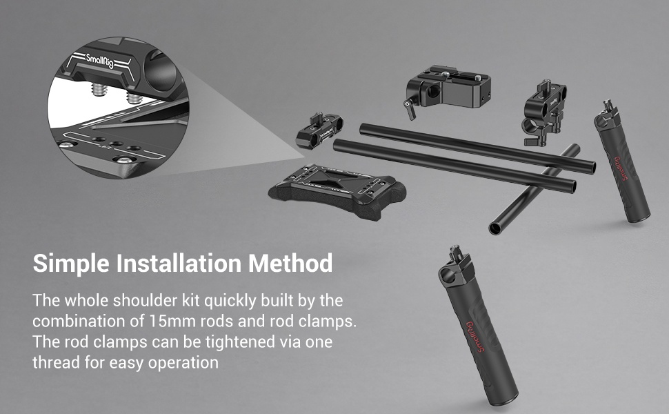 SmallRig Universal Basic Camera Shoulder Mount Kit for DSLR, Mirrorless ...