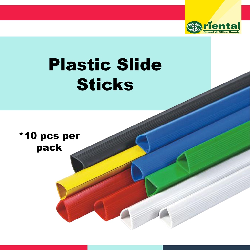 Set of 10 Slide Plastic Sticks for Short Folders - Sliding Sticks only ...