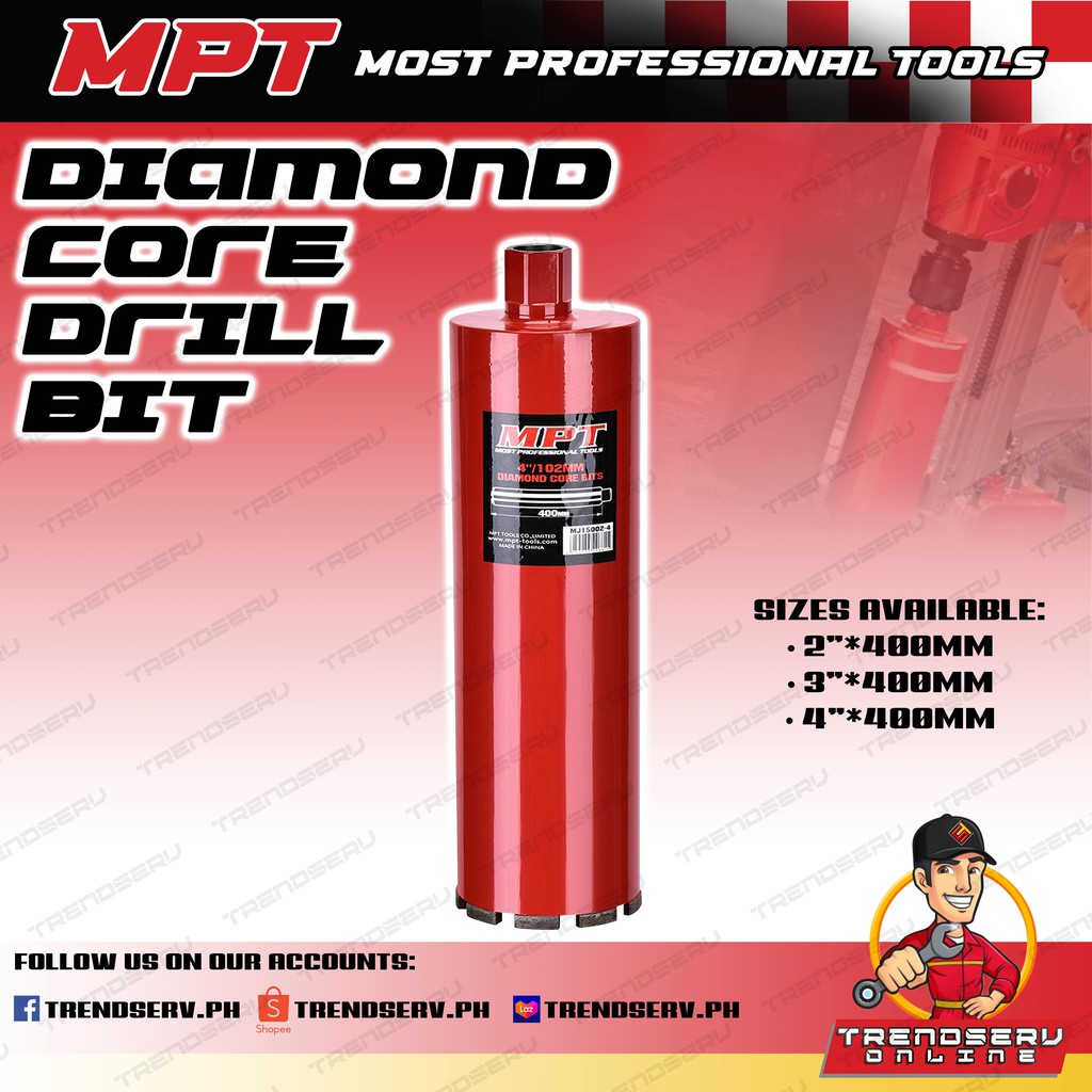 MPT Diamond Core Drill Bit 400mm MJ15002 | Shopee Philippines