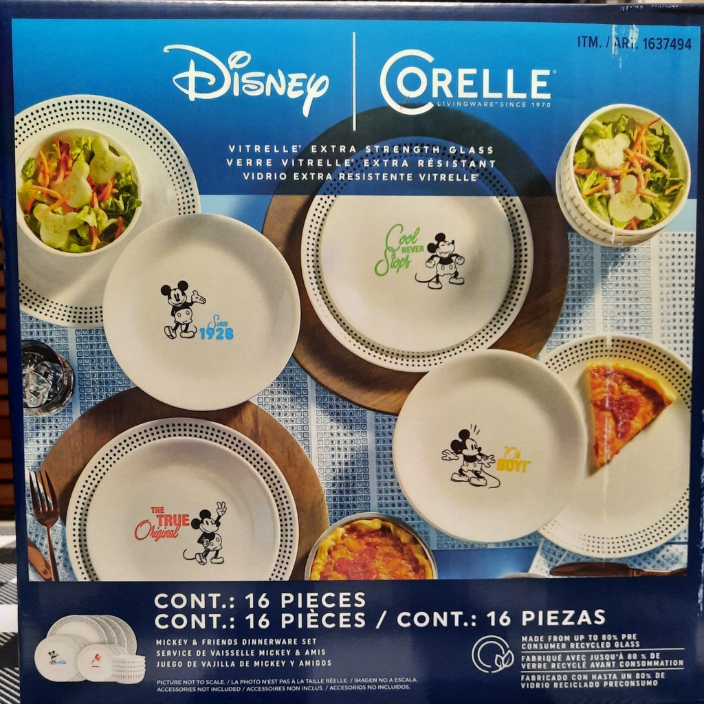 NEW and ORIGINAL - Corelle Mickey Mouse Dinnerware Set, 16-piece ...
