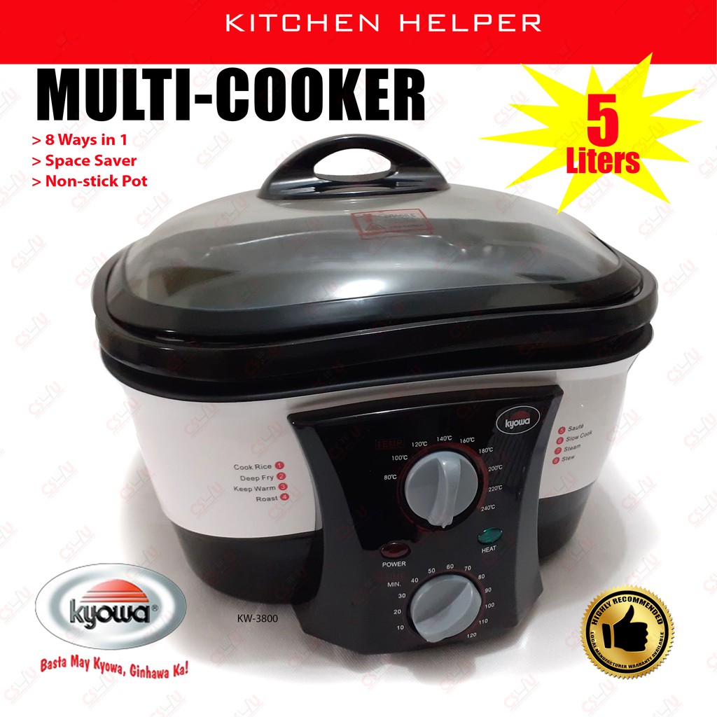 5L MULTI-COOKER (Cook Rice, Slow Cook, Stew, Saute, Steam, Roast, Deep ...