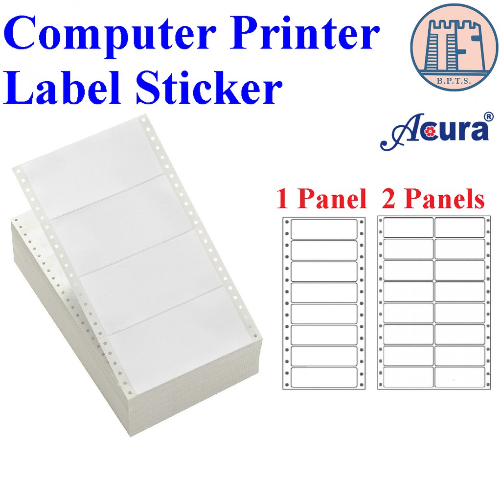 Label Ubat / Dot Matrix Printer Computer Label Sticker White 1500 ...