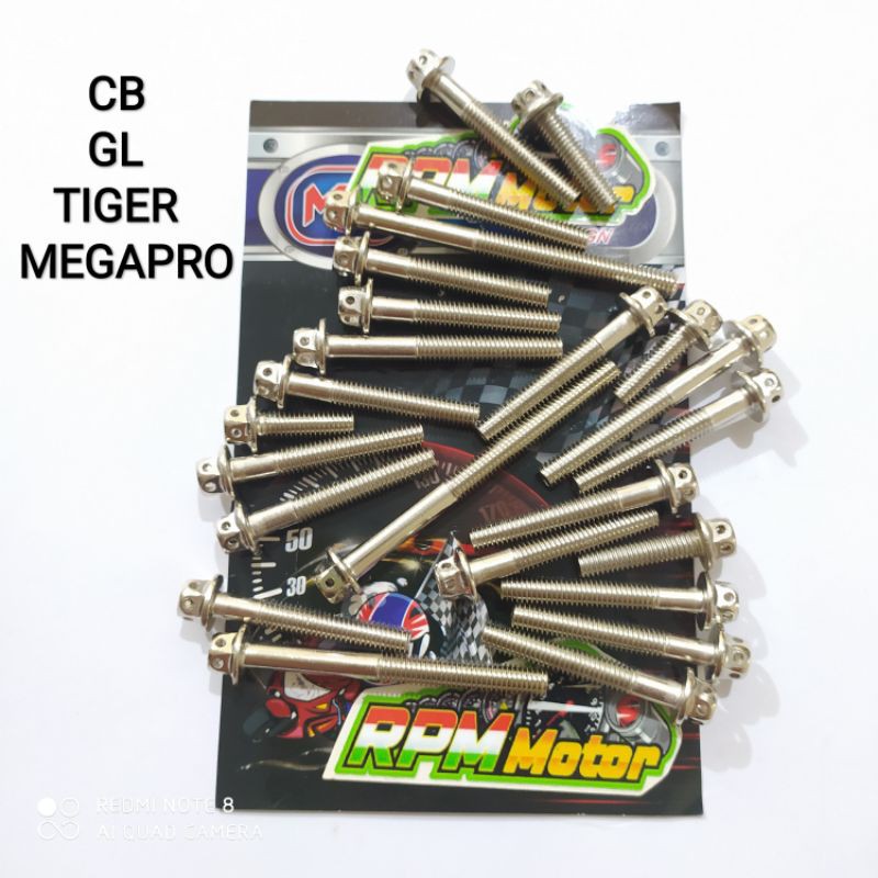 MESIN PROBOLT BOLT ENGINE BLOCK BOLT CB GL MEGAPRO TIGER ENGINE BLOCK ...