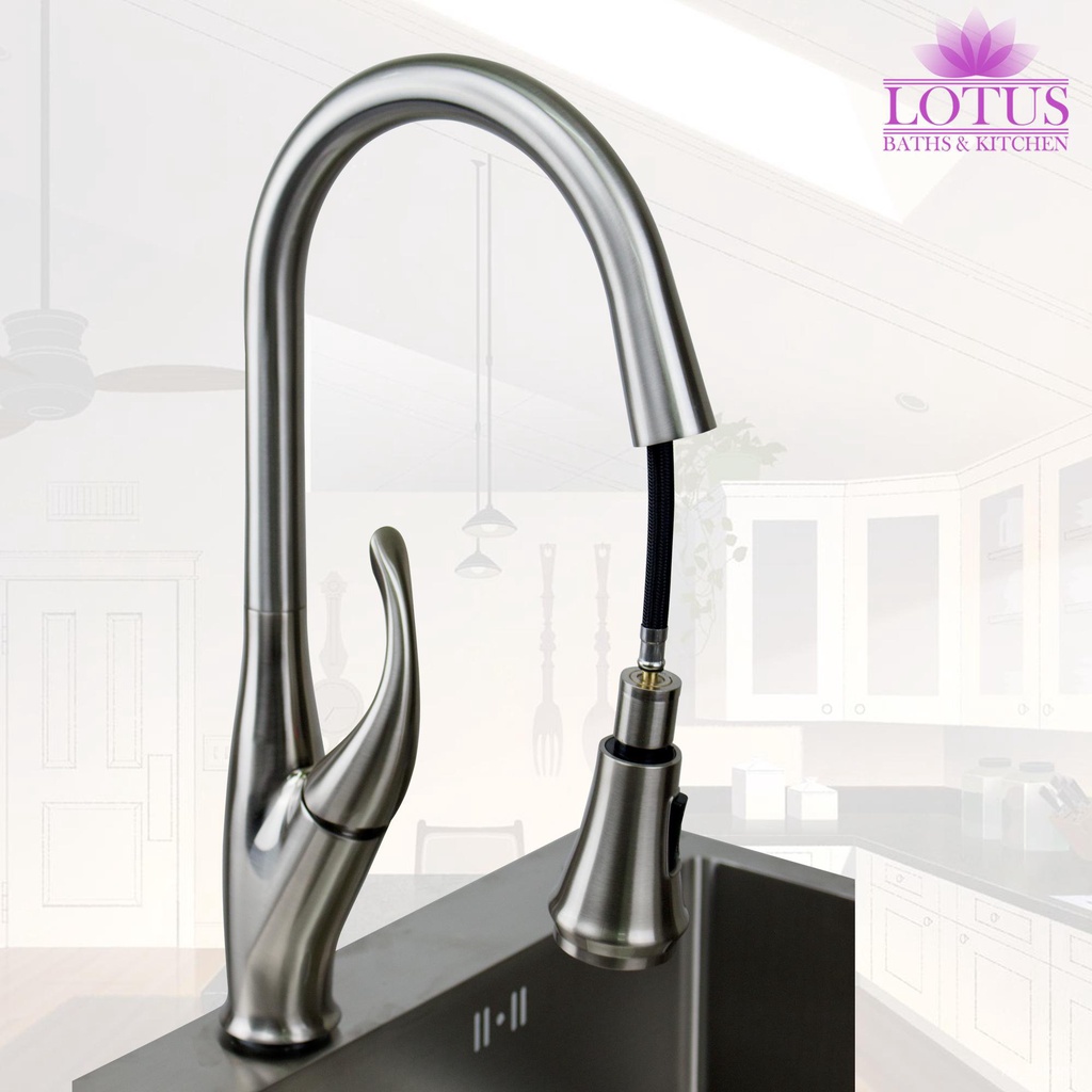 Lotus Black Hose Faucet Single Handle Faucet Pull out Faucet with Pull ...