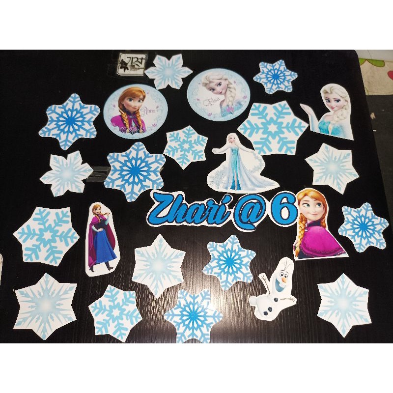 customized Printed photo Frozen Elsa and Anna mini number cake toppers ...