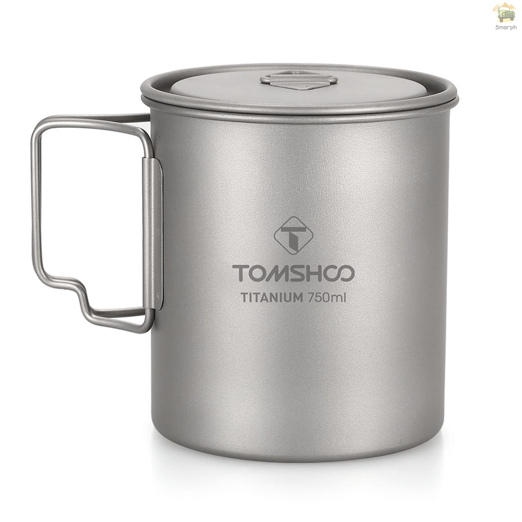 TOMSHOO Ultralight 750ml Titanium Cup Outdoor Portable Camping Picnic ...