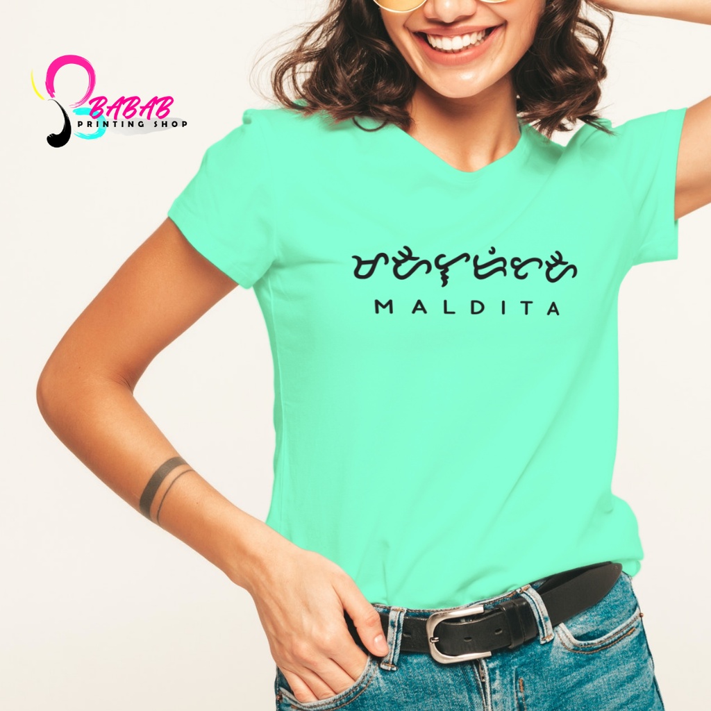 Unisex Baybayin CUSTOMIZABLE T-shirt MINT GREEN | Cotton Shirt | Round ...