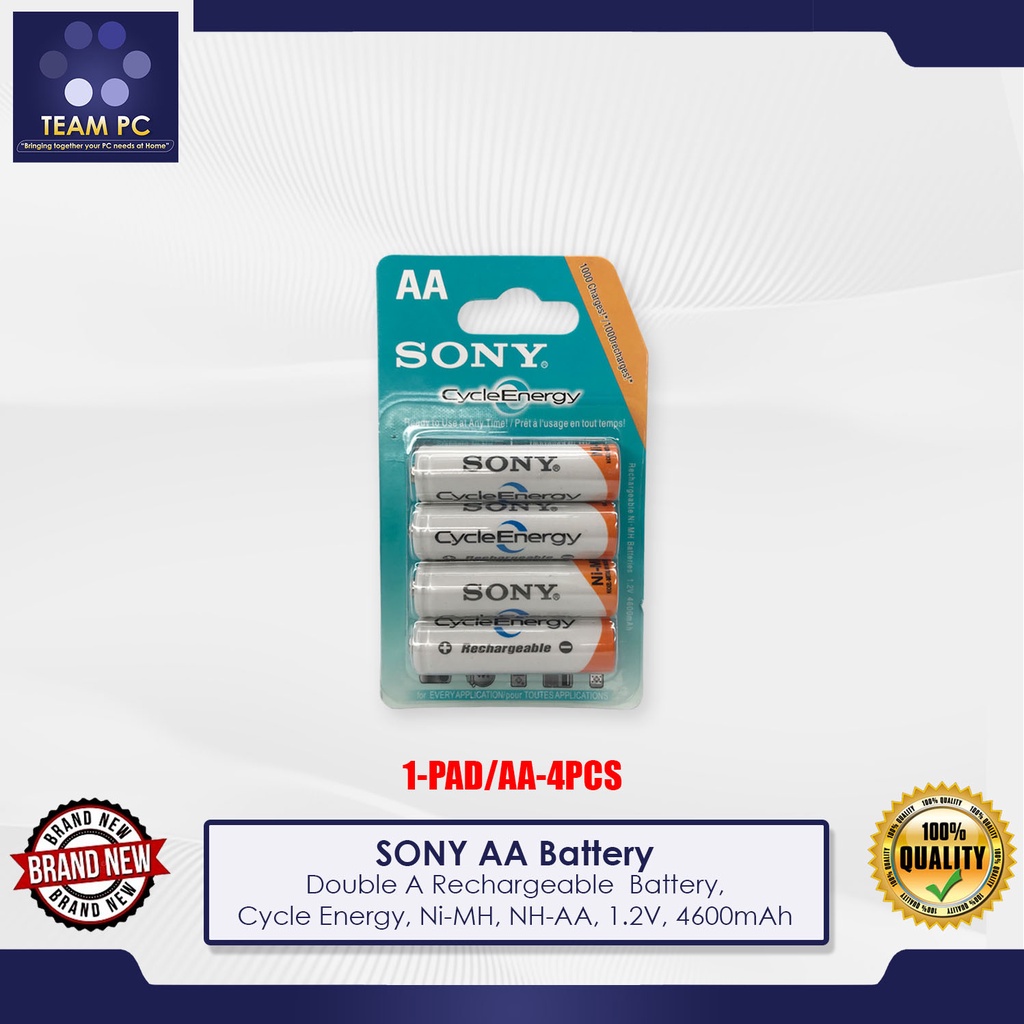 SONY AA Battery, Double A Rechargeable Battery, Cycle Energy, Ni-MH, NH ...