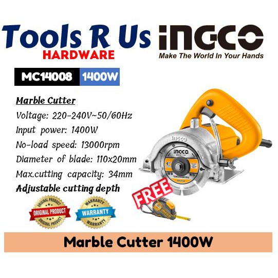 Ingco Marble Cutter 1400W MC14008* MERVILLE | Shopee Philippines