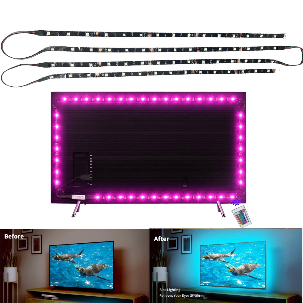 USB LED Strip 5050 RGB Flexible LED Light DC5V RGB Color Changeable TV ...