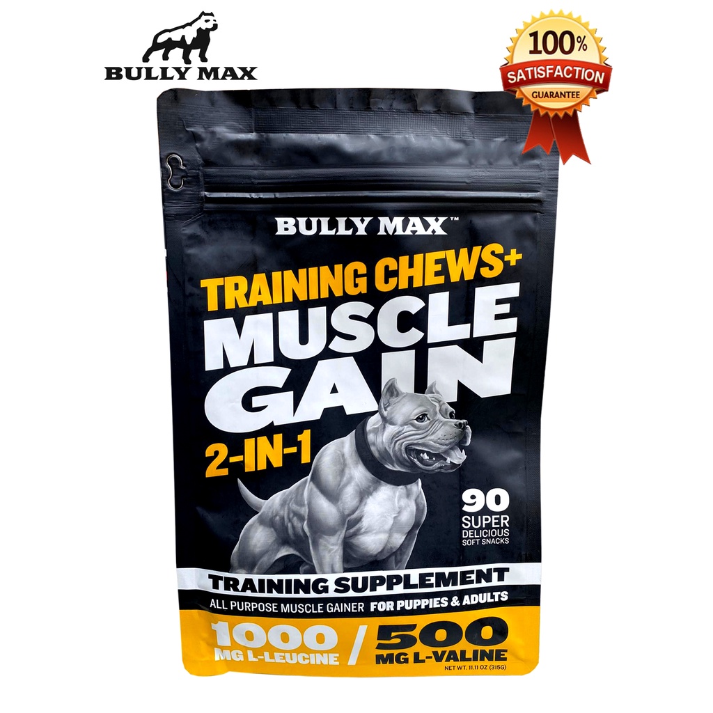 BULLY MAX TRAINING CHEWS + MUSCLE GAIN 2-IN-1 (90pcs soft snacks ...