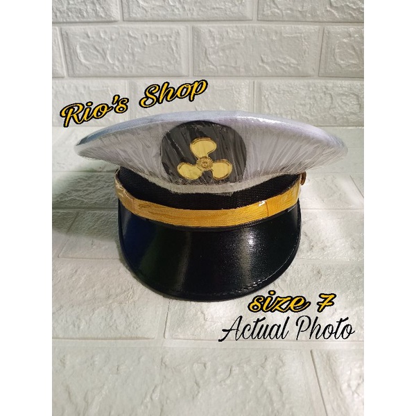 Nautical Pershing Cap with LOGO ENGINE&YELLOW STRAP for Adult | Shopee ...