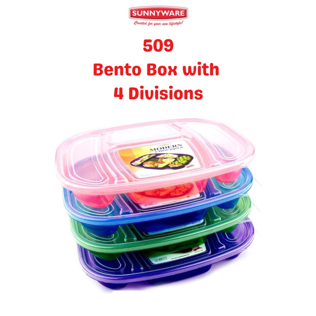 Sunnyware 509 Bento Box with 4 Divisions Lunch Box | Shopee Philippines