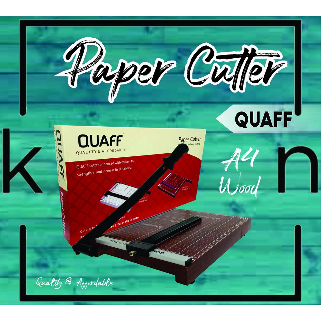 Quaff paper cutter a4 wood and metal base | Shopee Philippines
