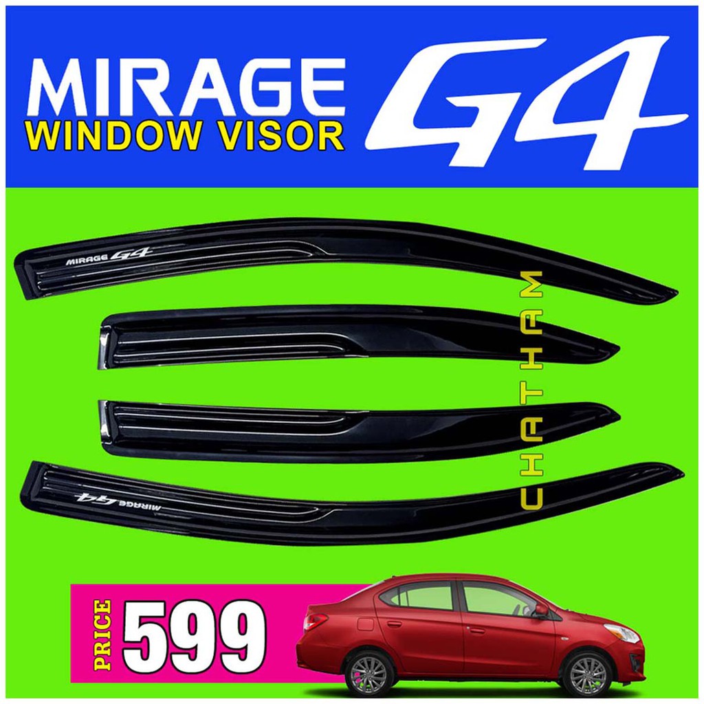 Window Door Visor for Mirage Sedan G4 ( Rain Guard ) | Shopee Philippines