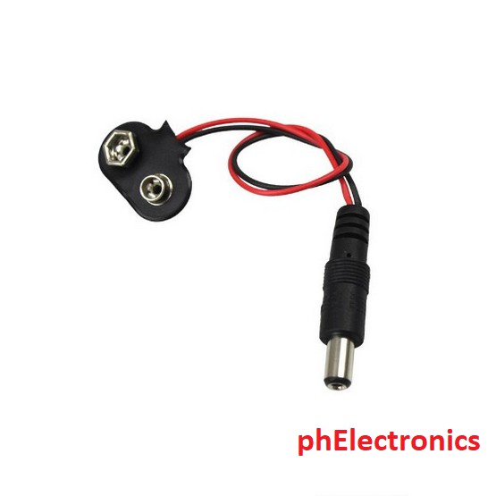 9V battery clip to DC jack adapter 9V battery clip | Shopee Philippines