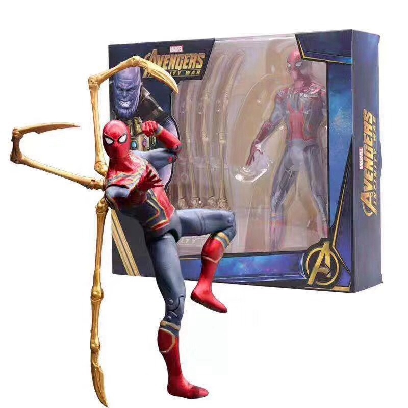 Marvel Anime Figure The Avengers Iron Man Spiderman Movable Model Boxed ...