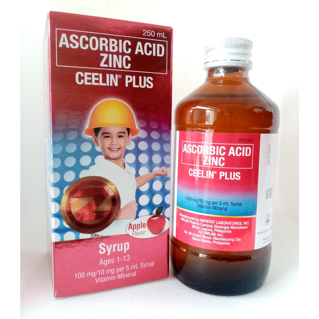 CEELIN PLUS (ASCORBIC ACID+ZINC)100MG/10MG PER 5ML SYRUP 250ML | Shopee ...