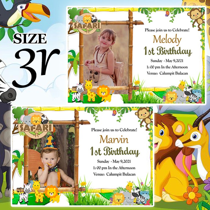 Safari Invitation free layout design 3R SIZE | Shopee Philippines