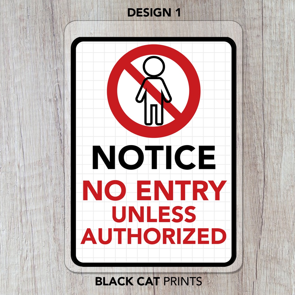 No Entry Restricted Area Sign | Laminated Signage | Sign Board | Shopee ...