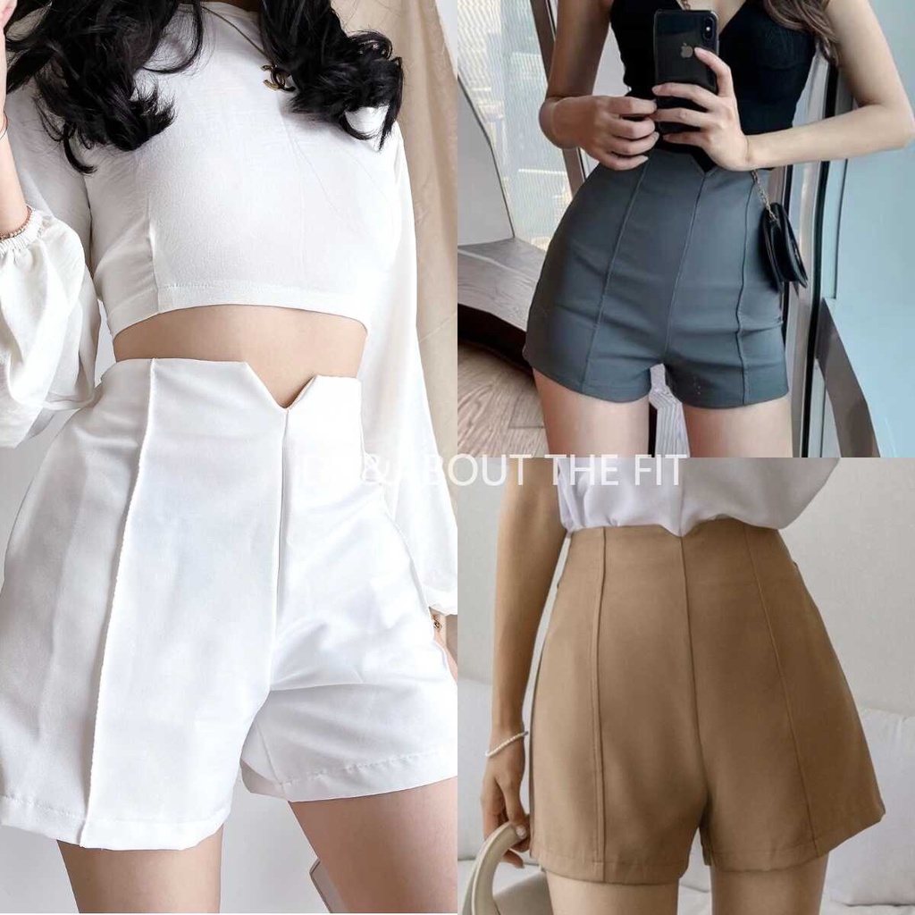 NICOLE V Shaped Highwaist Shorts Woven Fabric | Shopee Philippines
