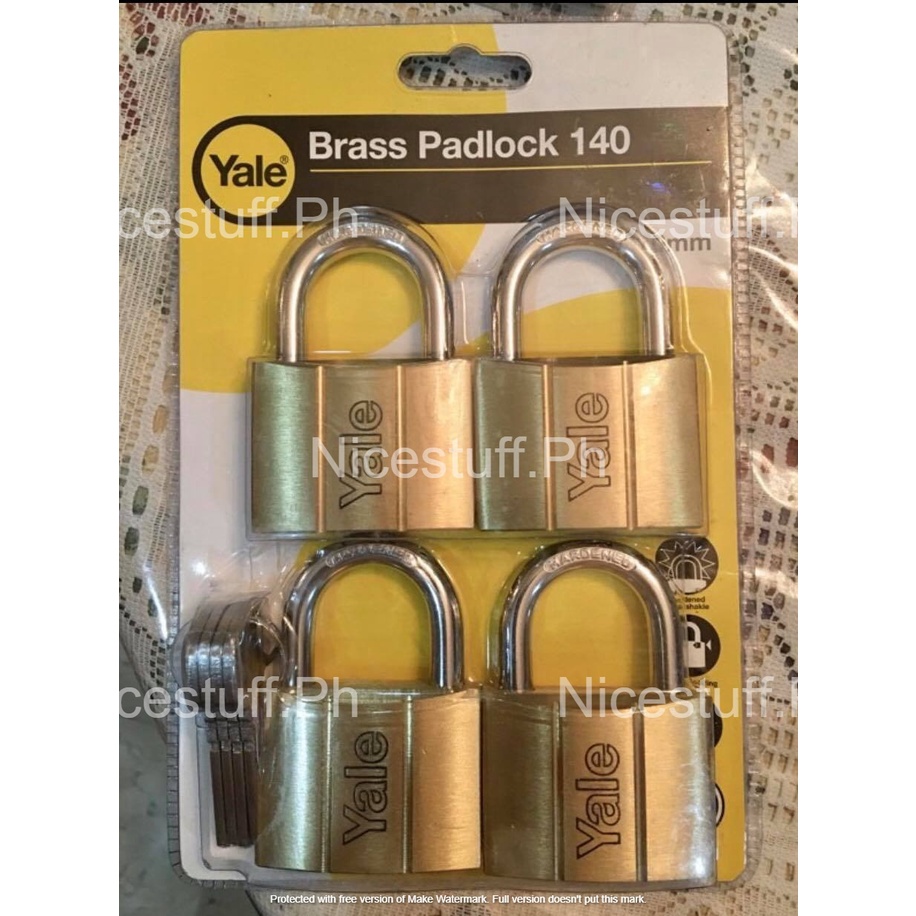 Yale Brass Padlock V140 Set of 4, (Available in 25mm, 30mm, 40mm, 50mm, 60mm) | Shopee Philippines
