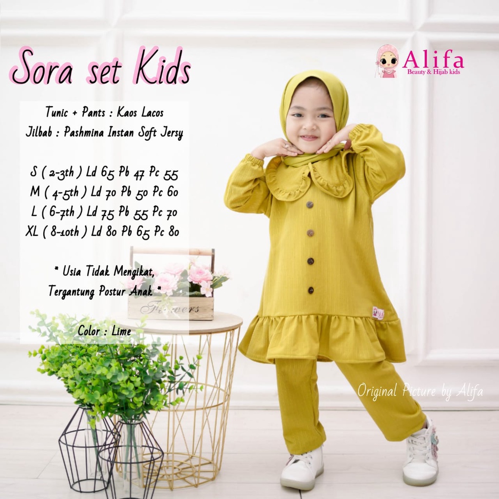 SORA KIDS SET GIRLS SET FREE PASHMINA CHILDREN'S SET | Shopee Philippines