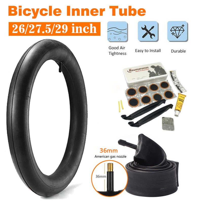 26/27.5/29 inch Durable Bicycle Inner Tube 36mm Schrader Valve MTB Road ...