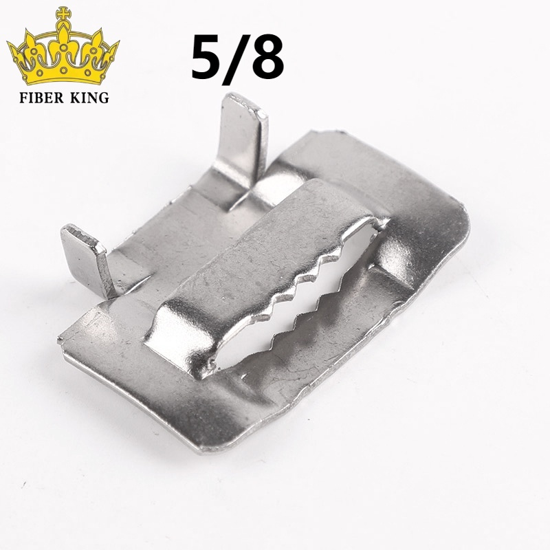 100Pcs FIBER KING Fiber optic stainless steel strapping banding buckles ...