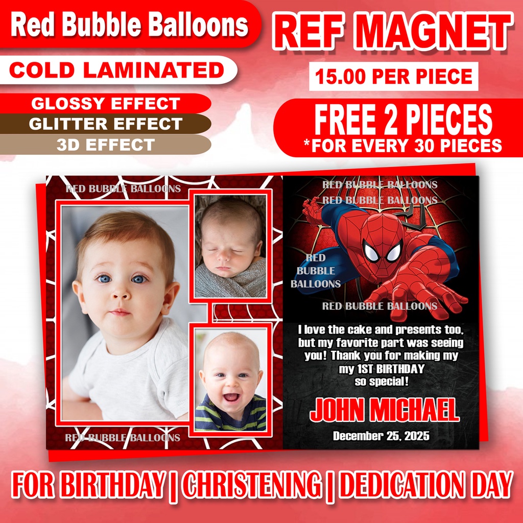 Spiderman Birthday Christening Baptism Dedication Customized Giveaway ...