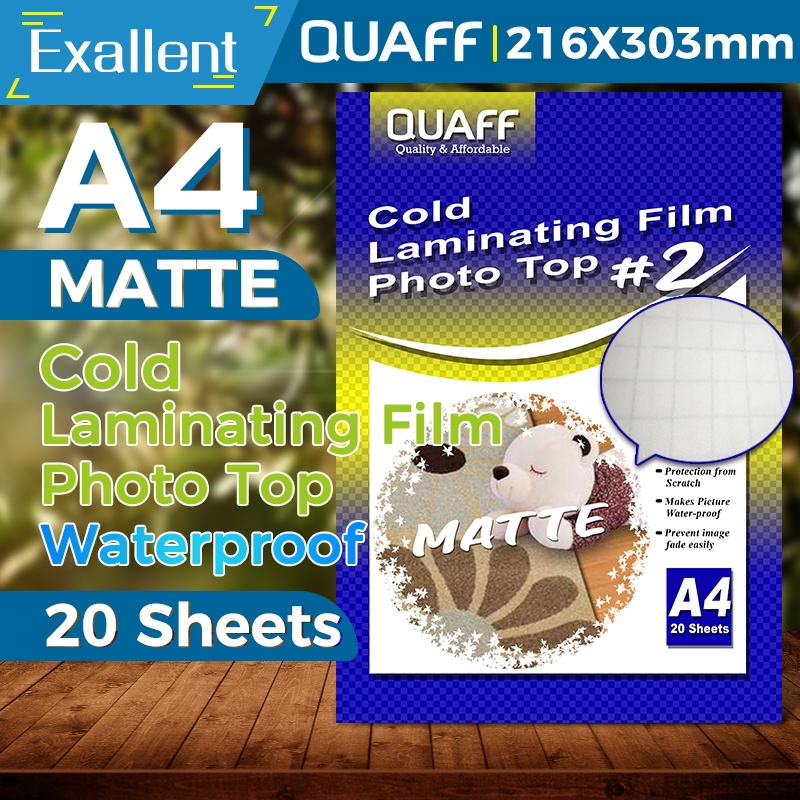 Quaff Photo Top Cold Laminating Film Photo Top A4 ( Glossy / Glitter ...