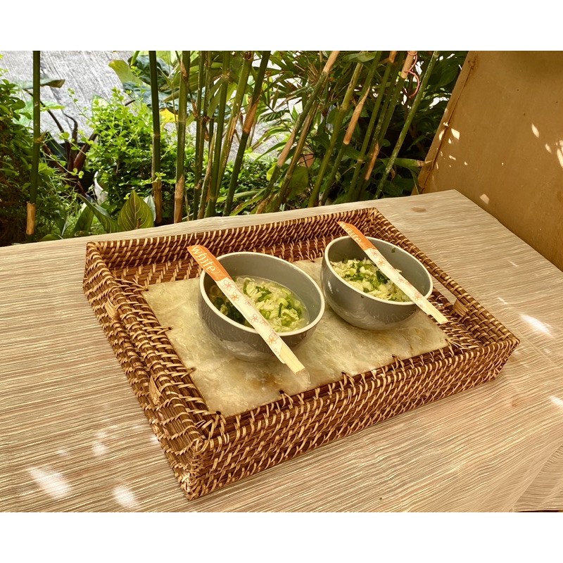 SMALL RATTAN CAPIZ TRAY ONLY NO STAND | Shopee Philippines