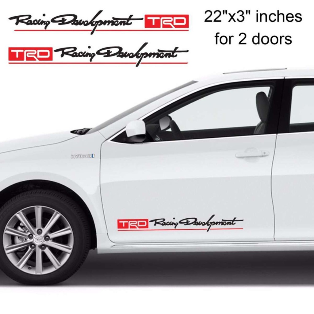 (Set of 2) TRD Racing Development Car Sticker Waterproof (black ...