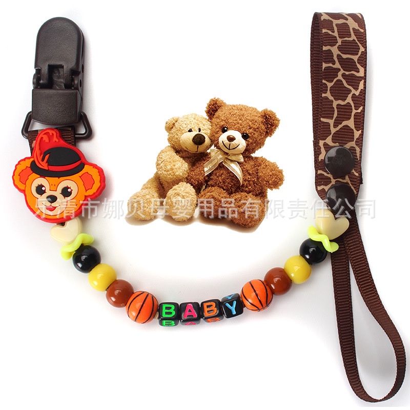 Anime Disney Stitch Baby Silicone Pacifier Mickey Mouse Antidrop Chain ...