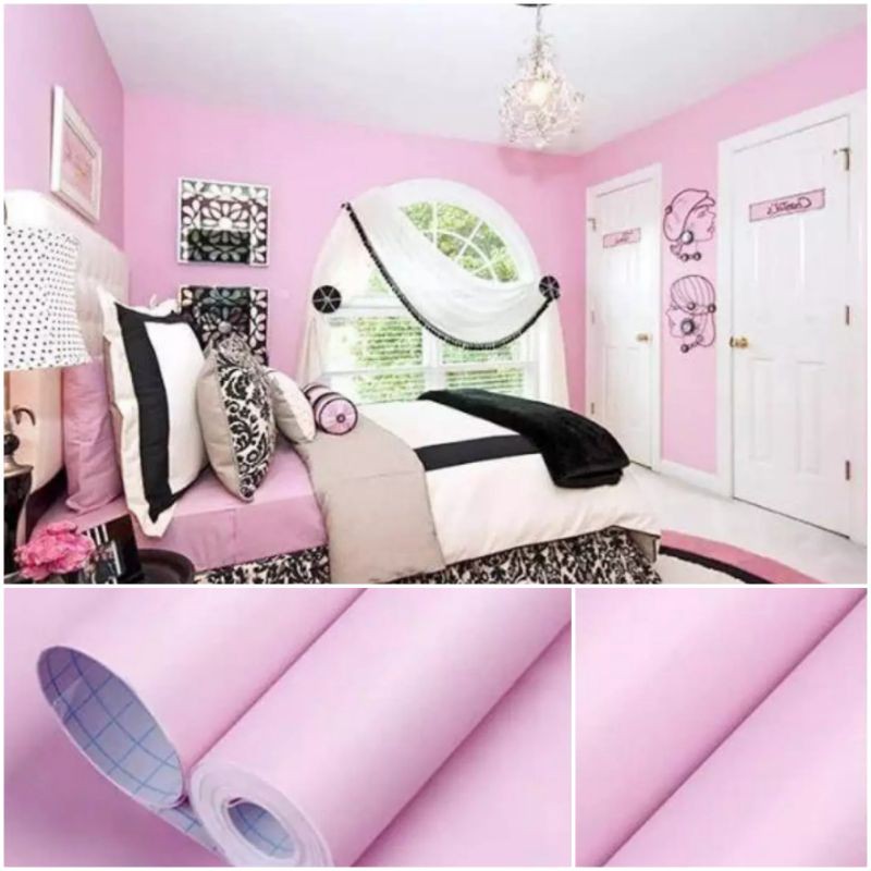 Pink wallpaper stickers pvc Wall sticker | Shopee Philippines
