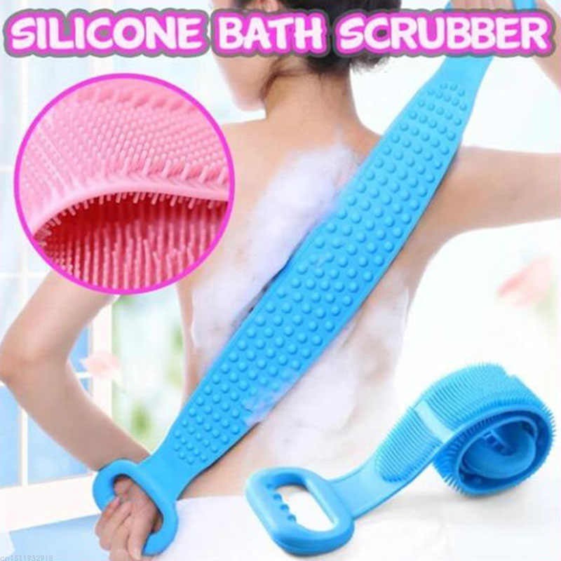 Silicone Gel Scrub Bath Brush Strip Massage Back Scrub Long Bath Back ...