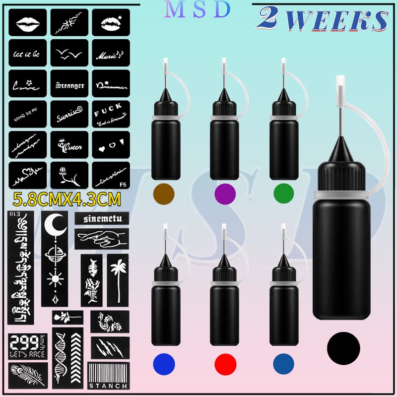 [MSD]Tattoo Template Stickers Temporary Henna Tattoo Cream Waterproof ...