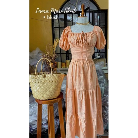 SS Laura Maxi Skirt Linen | Shopee Philippines