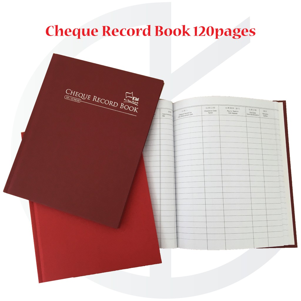 Uni F5 Cheque Record Book 120pages Hard Cover Book | Shopee Philippines