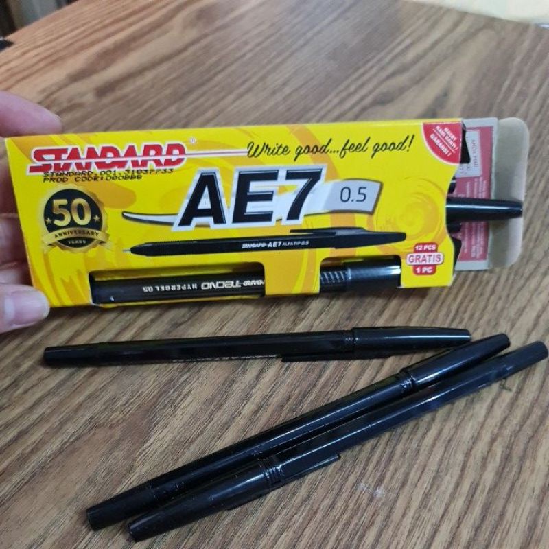 Standard pen AE7 black only 0.5mm | Shopee Philippines