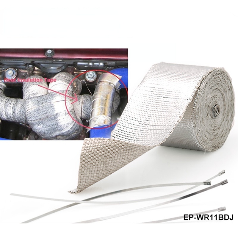 Exhaust Header Turbo Manfold Pipe Aluminum Heat Shield Wrap Tape (With ...
